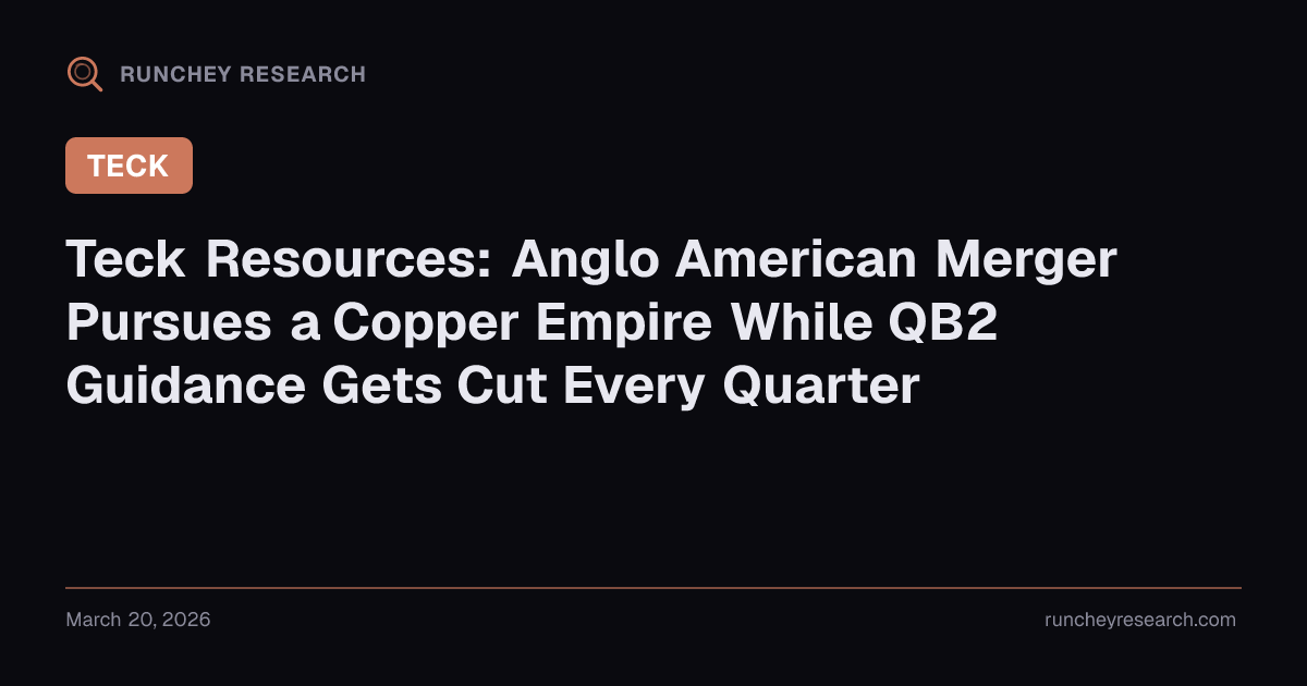 Teck Resources: Anglo American Merger Pursues a Copper Empire While QB2 ...